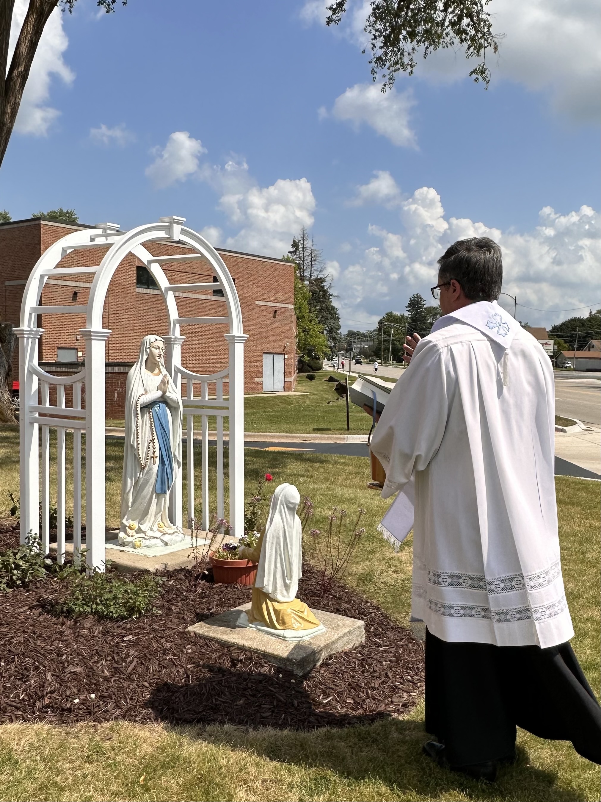 Our Lady of Lourdes Statue Blessing – Saint James Catholic Church
